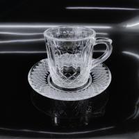 China 12 PCS Glass Cup Sets Included 6 145ML Clear Glass Tea Cups and 6 Saucers  Ideal Glassware for Hotels Restaurants and Catering Services for sale