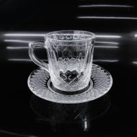 China 12 PCS Glass Cup Sets Included 6 145ML Clear Glass Tea Cups and 6 Saucers  Ideal Glassware for Hotels Restaurants and Catering Services for sale