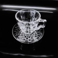 China Lead Free Crystal Glass Glass Cup Sets Featuring 6 Saucers Ideal for Hotels Restaurants and Corporate Catering Services for sale