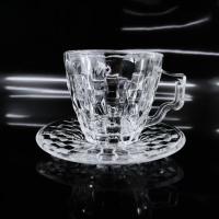 China Lead Free Crystal Glass Glass Cup Sets Featuring 6 Saucers Ideal for Hotels Restaurants and Corporate Catering Services for sale