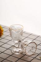 China Luxury Gold Rim Lea Free Crystal Goblet Set 6 Piece For Weddings / Daily for sale