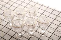 China Luxury Gold Rim Lea Free Crystal Goblet Set 6 Piece For Weddings / Daily for sale