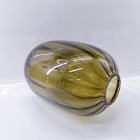 China 175mm Max Diameter Lead-free Crystal Glass Vase Handmade Mouth Blown for Elegant Flower Display for sale