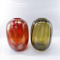 China Handmade Mouth Blown Glass Vase in Lead-free Crystal Glass with Customized Logo for Elegant Home Decor for sale