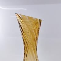 China 125mm Max Diameter Glass Vase Handmade from Lead-free Crystal Glass for Elegant Home and Wedding Decor for sale