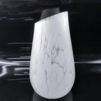 China White Modern Glass Flower Vase 75mm Mouth Tabletop Flower Vase 800g for sale