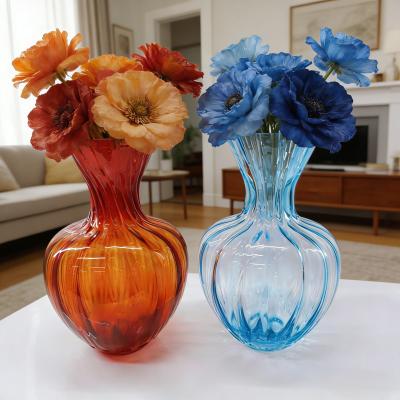 China Handmade Lead-free Crystal Glass Vase with 75mm Bottom Diameter for Stylish Floral Displays and Decorative Centerpieces for sale