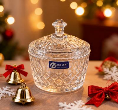 China Lead Free Crystal Glass Candy Bowl with 165ML Capacity and Modern Design for Parties and Events for sale