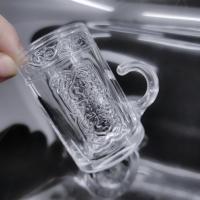 China 6-Pack 90ML Lead-Free Crystal Glass Cups with Handle - Elegant Serving for Cafes, Restaurants and Offices for sale