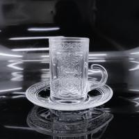 China 12Pcs  Machine Made Clear Glass Cup & Saucer Set  – Ideal for Afternoon Tea Service & Special Occasion Gifting for sale