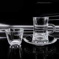 China Glass Coffee Tea Cups Espresso 18 Pcs Drinking Coffee Cups with Saucer for sale