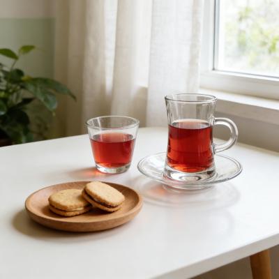 China Glass Coffee Tea Cups Espresso 18 Pcs Drinking Coffee Cups with Saucer for sale