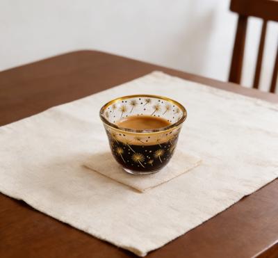 China Lead Free Crystal Glass Coffee Set 6 PCS Set Round For Office Home for sale
