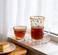 China 165g Glass Tea Cups Ecofriendly True Height 9cm Stylish Transparent Cups 18 Pcs Set for sale