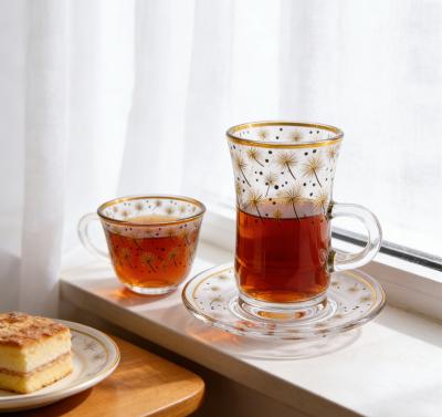 China 165g Glass Tea Cups Ecofriendly True Height 9cm Stylish Transparent Cups 18 Pcs Set for sale
