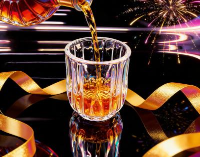 China Pattern Clear Shot Glass Cups 95ml Capacity 6 Pieces 62mm Height for sale