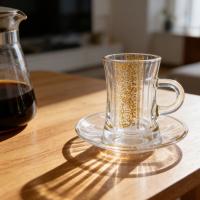 China Glass Cup Sets Durable Eco Friendly Glass Tea Coffee Mug Set with Multiple Sizes and Elegant Designs for Various Drinks for sale