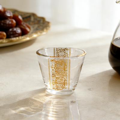China Set of 6 crystal clear glass coffee cups perfect for traditional Arabic coffee service and modern coffee styles with 60 ML capacity for sale