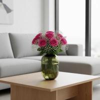 China 175mm Max Diameter Lead-free Crystal Glass Vase Handmade Mouth Blown for Elegant Flower Display for sale