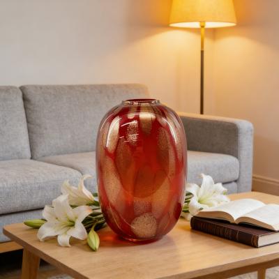 China Handmade Mouth Blown Glass Vase in Lead-free Crystal Glass with Customized Logo for Elegant Home Decor for sale
