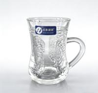China 83ml Clear Glass Tea Cup Elegant Transparent Glassware Perfect for Serving Hot Tea in Office and Restaurant Settings for sale