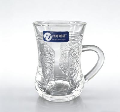 China 83ml Clear Glass Tea Cup Elegant Transparent Glassware Perfect for Serving Hot Tea in Office and Restaurant Settings for sale