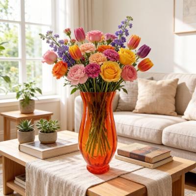 China Eco-Friendly Lead-free Crystal Glass Vase with 112mm Mouth Outer Diameter for Home and Office Decoration for sale