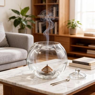 China Premium Glass Incense Burner 165mm Height Lightweight for Home / Office for sale