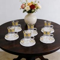 China Dishwashersafe Transparent Tea Drinking Cup Reusable Eco Friendly Glass Tea Cups 12PC Set Suitable for Various Tea Types and Settings for sale