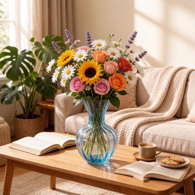 China 165mm Max Diameter Lead-free Crystal Glass Vase with Customizable Color for Elegant Floral Arrangements for sale