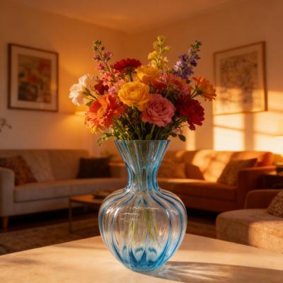China Handmade 165mm Max Diameter Glass Vase with Customized Color for Tabletop or Floor Decoration for sale