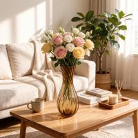 China 125mm Max Diameter Glass Vase Handmade from Lead-free Crystal Glass for Elegant Home and Wedding Decor for sale