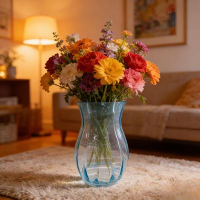 China Arrangement Flower Glass Vase Wholesale Crystal Glass Vase Simple Design Living Room Home Office Decoration for sale