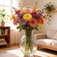 China Modern Style Premium Glass Vase with 76mm Mouth Outer Diameter for Elegant Floral Displays for sale