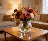 China Lead Free Crystal Glass Vase , Premium Glass Flower Vase OEM ODM for sale