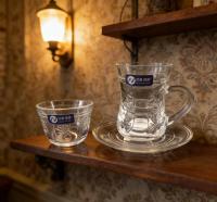 China 18PCS Arabic Glass Cawa Cup Coffee Tea Cup with Saucer Packing with Gift Box for sale