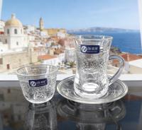 China Gift Box 18pcs Glass Tea Cup Saucer Coffee Teacup Mini Coffee Cup With 83ML & 65ML for sale