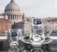 China 36PCS Coffee Tea Cups and Saucers Set Premium Glass Elegant Drinkware for Party Service for sale