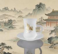 China Matt Effect Design Glass Cup 12PCS Set For Red Tea Love 83ML Capacity Height 78MM for sale