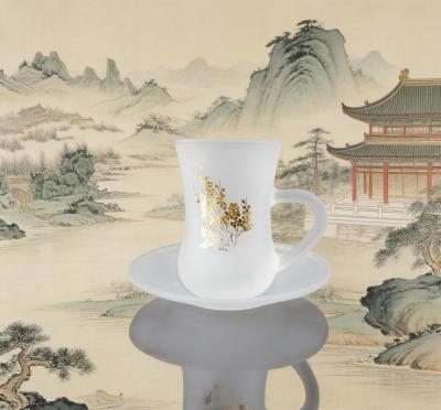 China Matt Effect Design Glass Cup 12PCS Set For Red Tea Love 83ML Capacity Height 78MM for sale