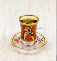 China Machine Made Glass Colorful Pattern Of 12PCS Decorative Set For Red Tea Drinking for sale