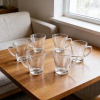 China Glass Clear Glass Tea Cup 36pcs Set 12pcs Turkish Cups 12pcs Saucers 12pcs Cawa Cups Crafted for Tea Enthusiasts and Professionals for sale