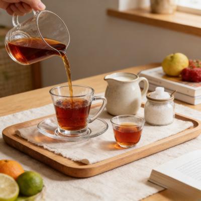 China 18pcs Set 120 Grams Per Cup Transparent Tea Drinking Cup 6pcs Turkish Cups 6pcs Saucers 6pcs Cawa Cups Microwave Safe Lightweight Clear Glass Cup Ideal for Tea Lovers and Daily for sale