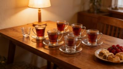 China Set Size 36 Pieces Glass Cup Sets Soda Lime Glass Durable 110 Ml Capacity Per Cup Ideal For Restaurants Cafes And Offices for sale