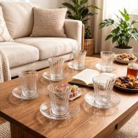 China 18pcs Set Glass Tea Cups 110ml Capacity Lightweight Glass Cup Sets Eco Friendly 120g Per Cup Suitable For Restaurants Hotels And Corporate Events for sale