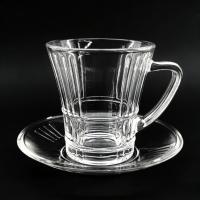 China Durable Glass Drinking Sets 12pcs Set 6pcs Turkish Cups 6pcs Saucers 110ml Capacity per Cup Perfect for Catering Services and Hospitality Industry for sale
