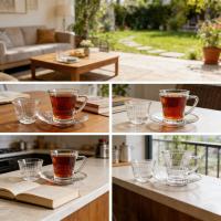 China 18pcs Set Glass Tea Cups 110ml Capacity Lightweight Glass Cup Sets Eco Friendly 120g Per Cup Suitable For Restaurants Hotels And Corporate Events for sale