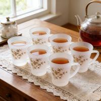 China Elegant Glass Cup Sets 6pcs Turkish Cups With Mouth Outer Diameter 68mm Ideal For In Coffee Houses And Tea Rooms for sale
