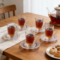 China Max diameter 54mm 18pcs Set Glass Tea Cup Glass Cup Sets Modern Elegant Style Perfect for Commercial Kitchens Dining Establishments and Catering for sale