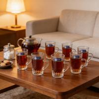 China Suitable For Hot And Cold Beverages Glass Cup Sets 36pcs Sets Mouth Outer Diameter 54mm Cylindrical Design Durable Clear Glassware Perfect For Commercial for sale